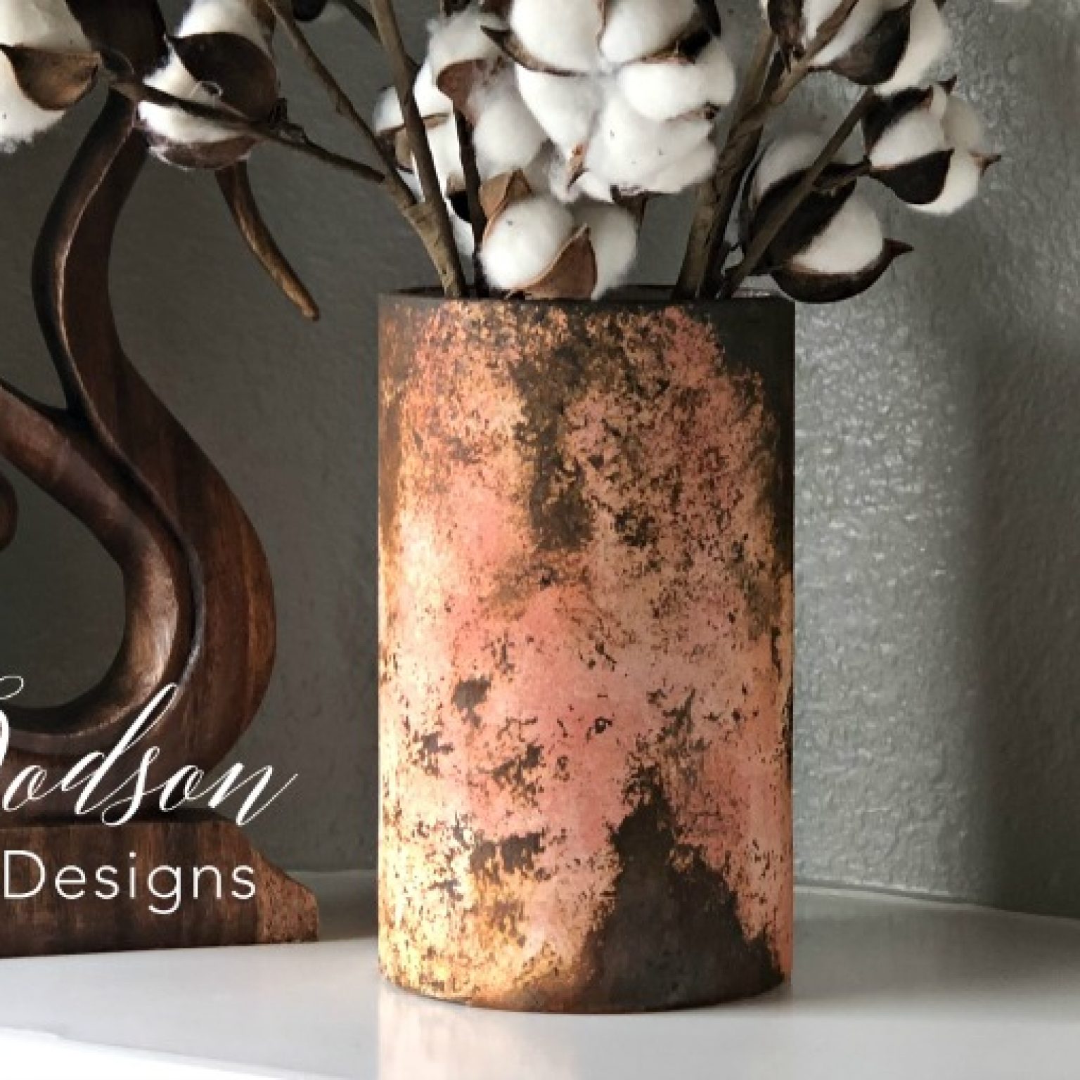 Look What Adding Rust Paint Did To This Glass Vase!