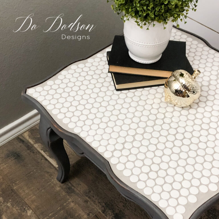 Tiled Table Top - Simple DIY - Furniture Makeover Do Dodson Designs