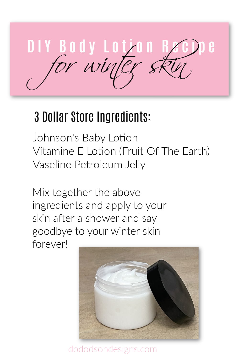 DIY Body Lotion... PDF Download - Do Dodson Designs