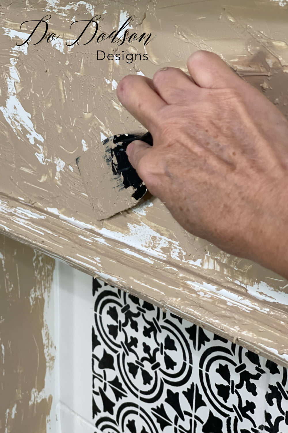 How To Get A DIY Chipped Paint Look - Fireplace Mantel Makeover