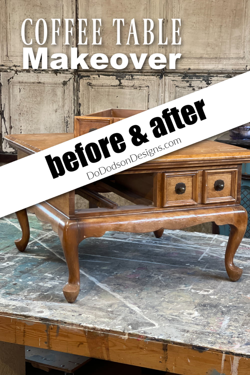 Wood Coffee Table Makeover: Before & After - Do Dodson Designs