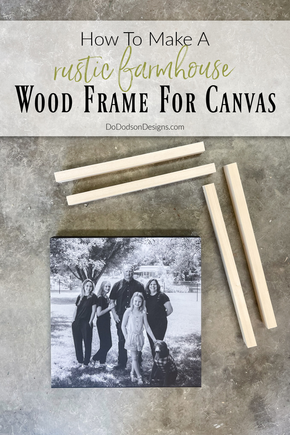Simple DIY Wood Frame For Canvas - Do Dodson Designs