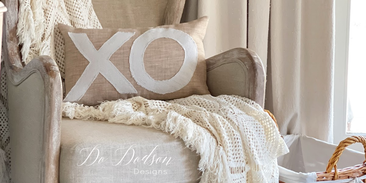 DIY XO Valentine Pillow Covers Made With Drop Cloth Fabric - Do Dodson ...