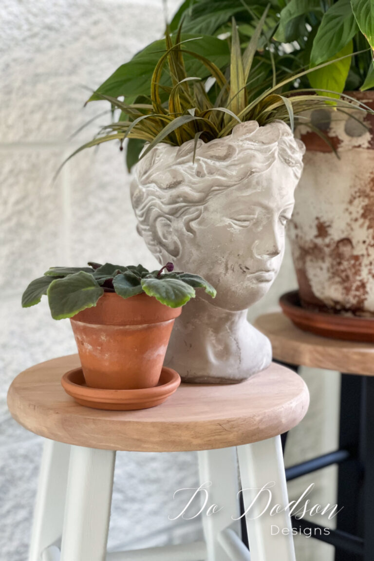 DIY Wooden Bar Stool Makeover | Plant Stands - Do Dodson Designs