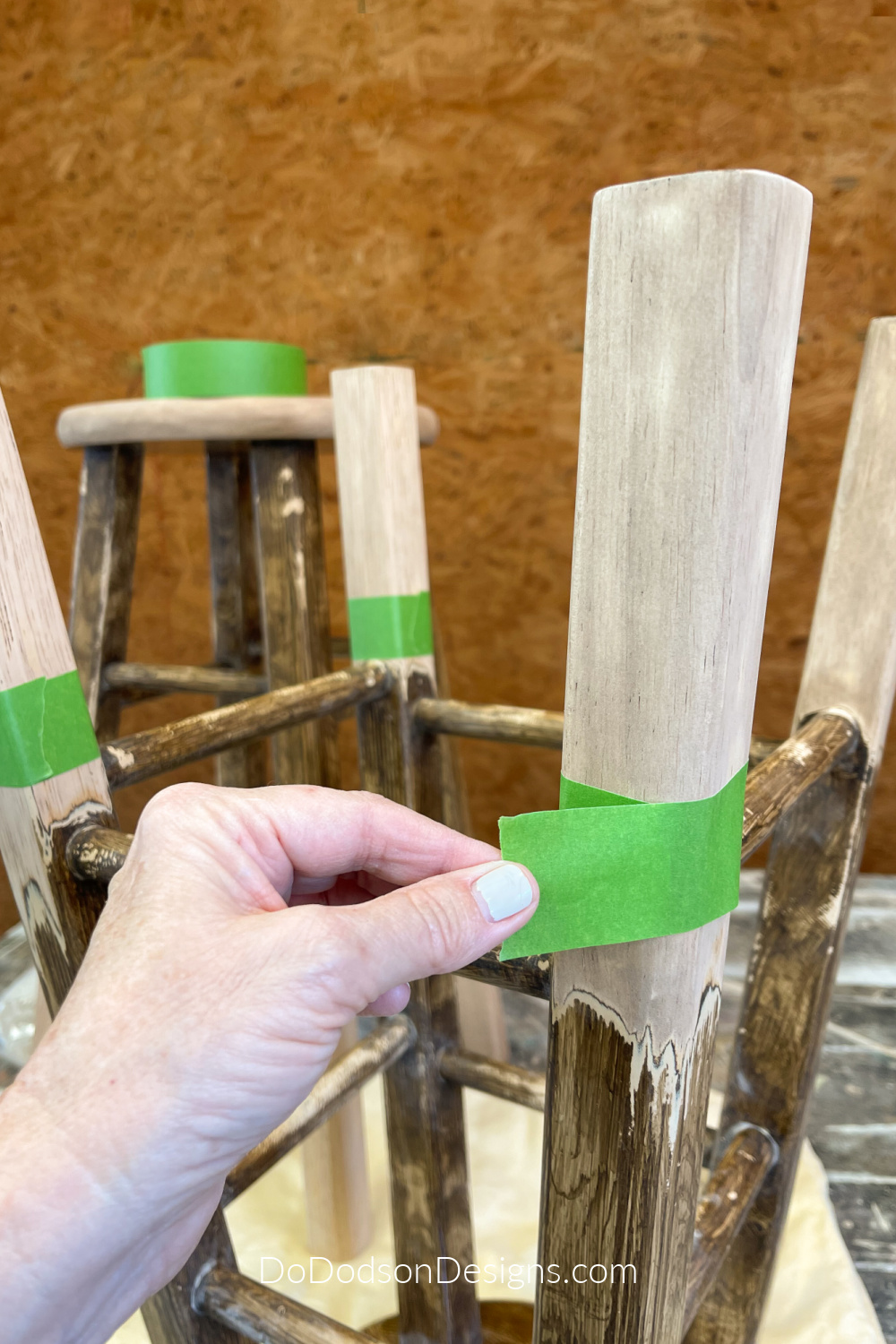 DIY Wooden Bar Stool Makeover | Plant Stands - Do Dodson Designs