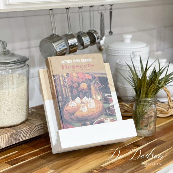 Easy DIY Cookbook Stand Made From Scrap Wood - Do Dodson Designs