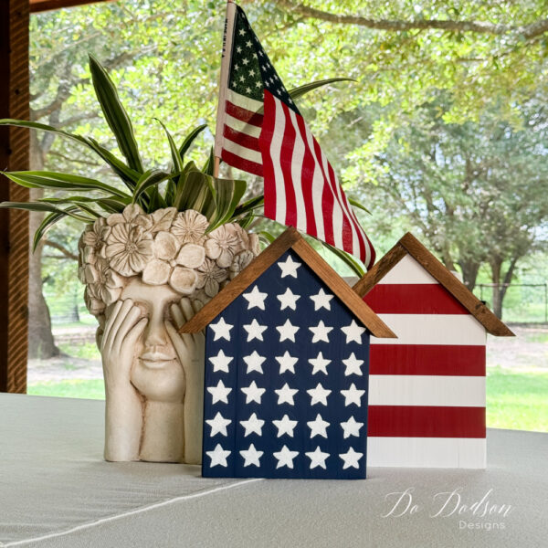 DIY Mini Wood Houses (Patriotic Decor Ideas) - Do Dodson Designs