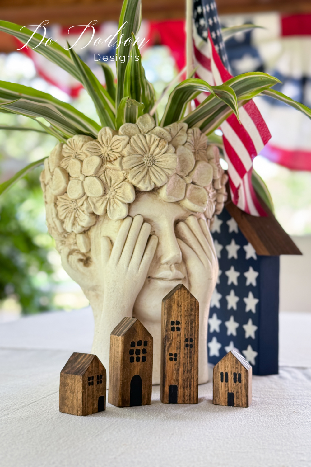 DIY Mini Wood Houses (Patriotic Decor Ideas) - Do Dodson Designs