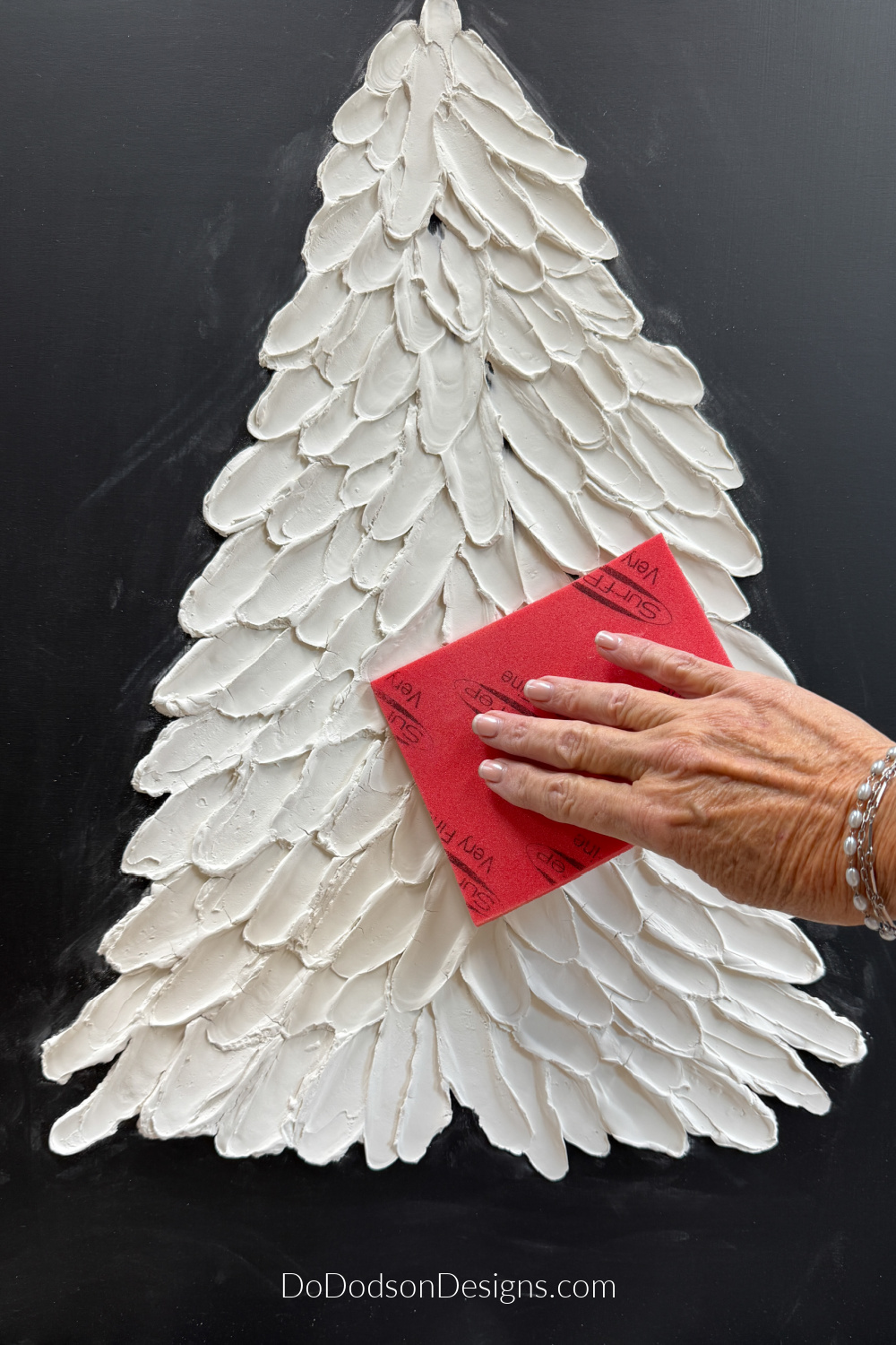 DIY Spackle Art Christmas Tree (Textured Wall Decor) - Do Dodson Designs
