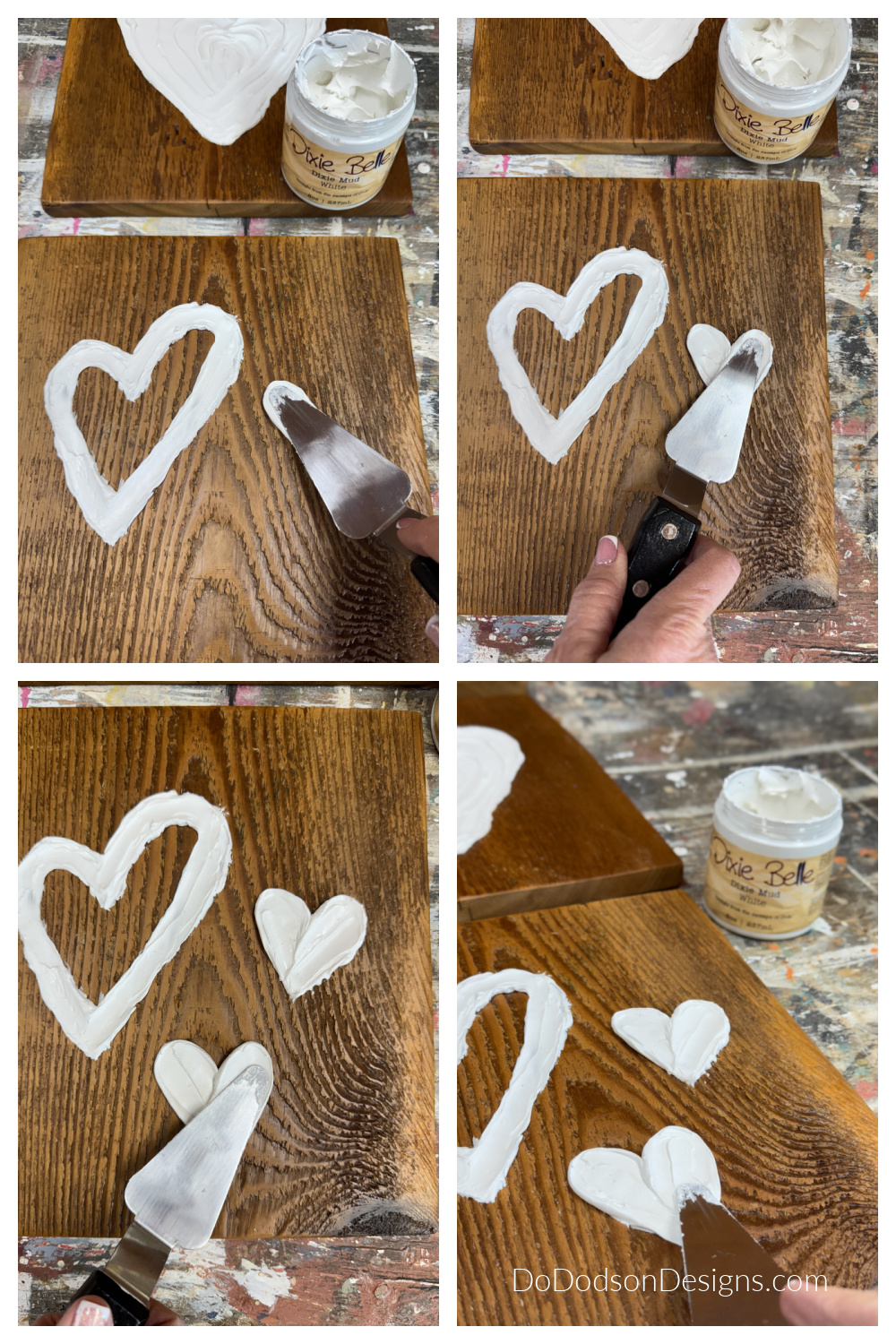 How To Create Spackle Art Hearts (DIY Wall Decor) - Do Dodson Designs