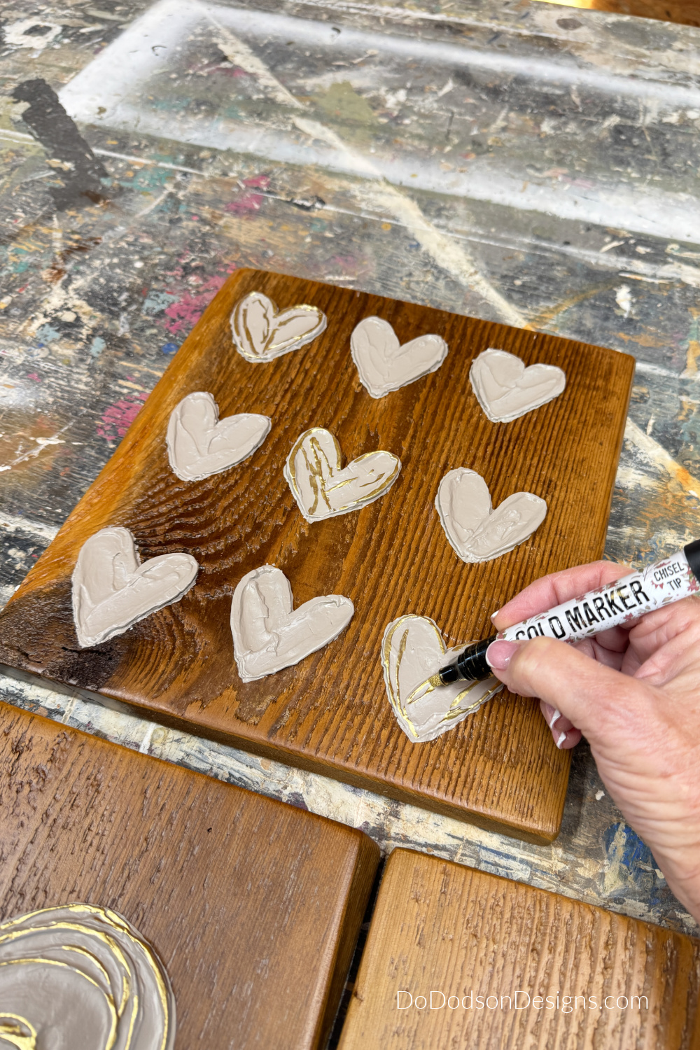 How To Create Spackle Art Hearts (DIY Wall Decor) - Do Dodson Designs